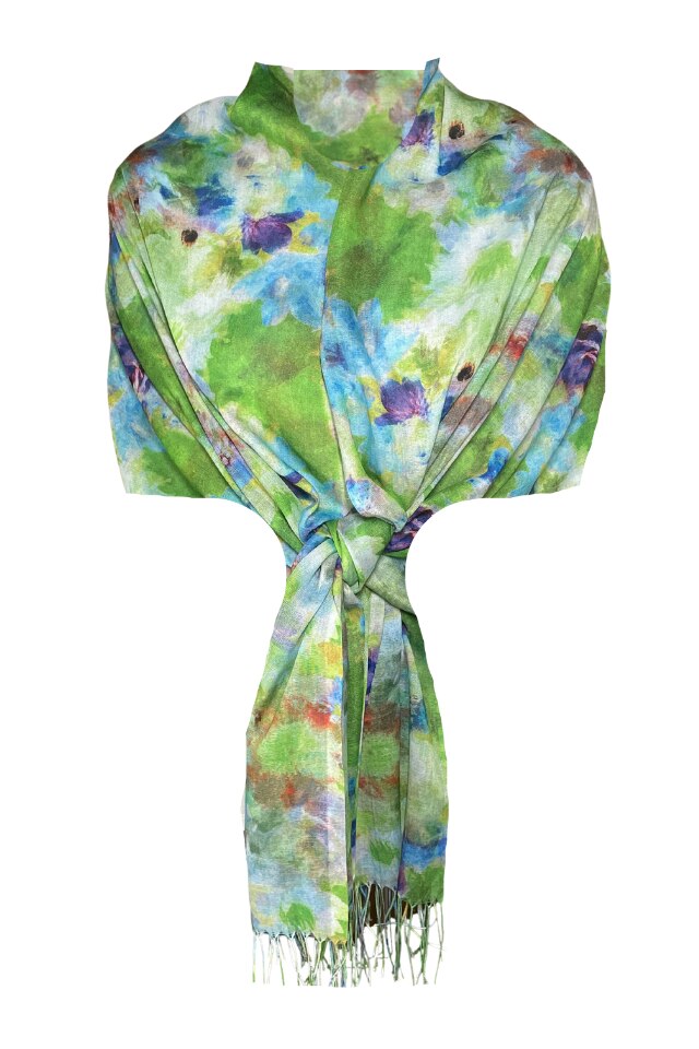 Esarfa casmir dama F, Dacali, verde fistic, 185 x 75 cm - eMAG.ro