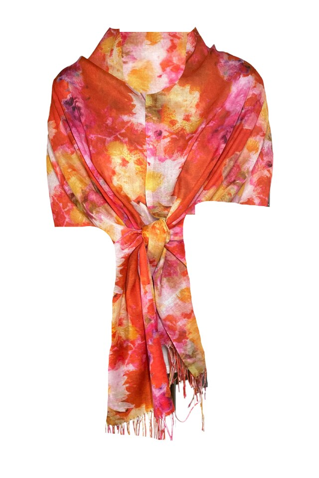 Esarfa casmir dama F, Dacali, rosu aprins, 185 x 75 cm - eMAG.ro