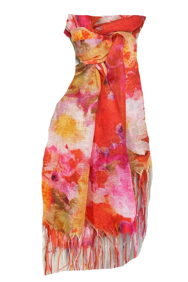 Esarfa casmir dama F, Dacali, rosu aprins, 185 x 75 cm - eMAG.ro