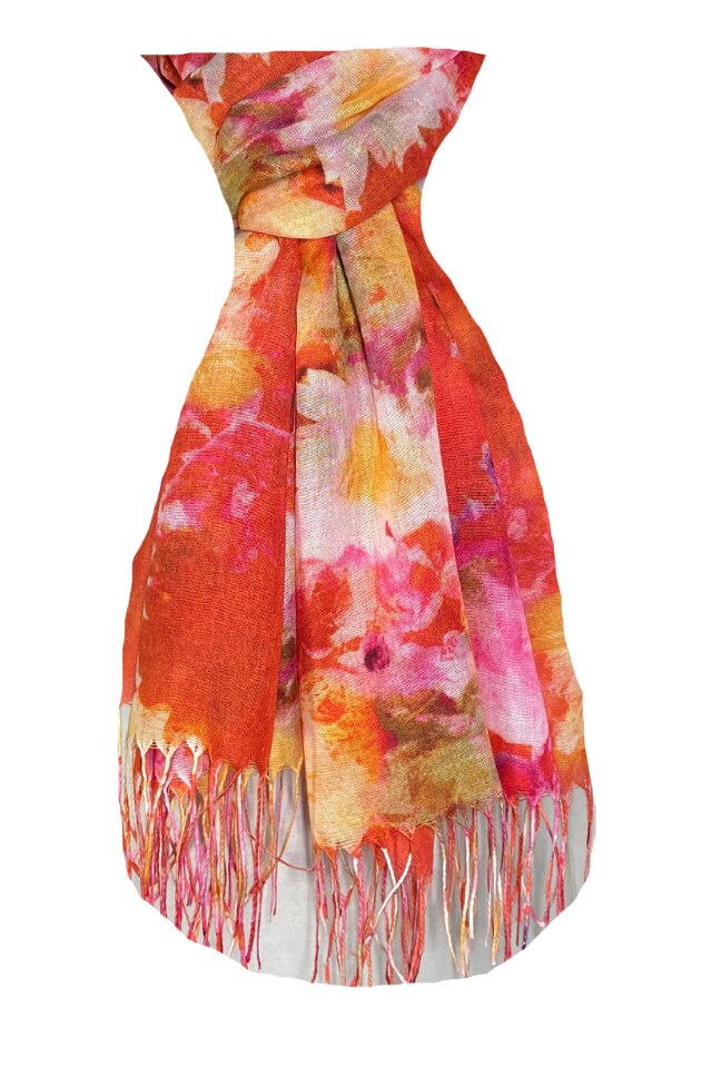 Esarfa casmir dama F, Dacali, rosu aprins, 185 x 75 cm - eMAG.ro