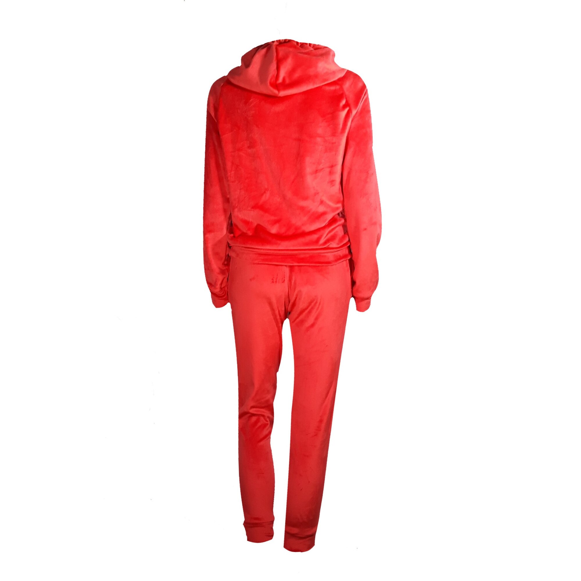 Compleu dama din catifea, doua piese, rosu, M - eMAG.ro