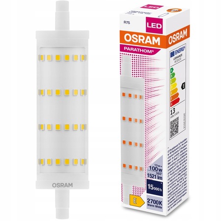 Bec LED Osram, R7s, 118 mm, 13W = 100W, 1521lm, 2700K, alb cald - eMAG.ro