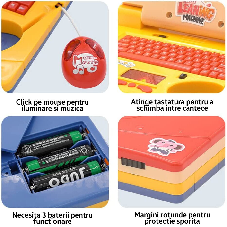 Laptop educational pentru copii cu mouse, dezvotare inteligenta ...
