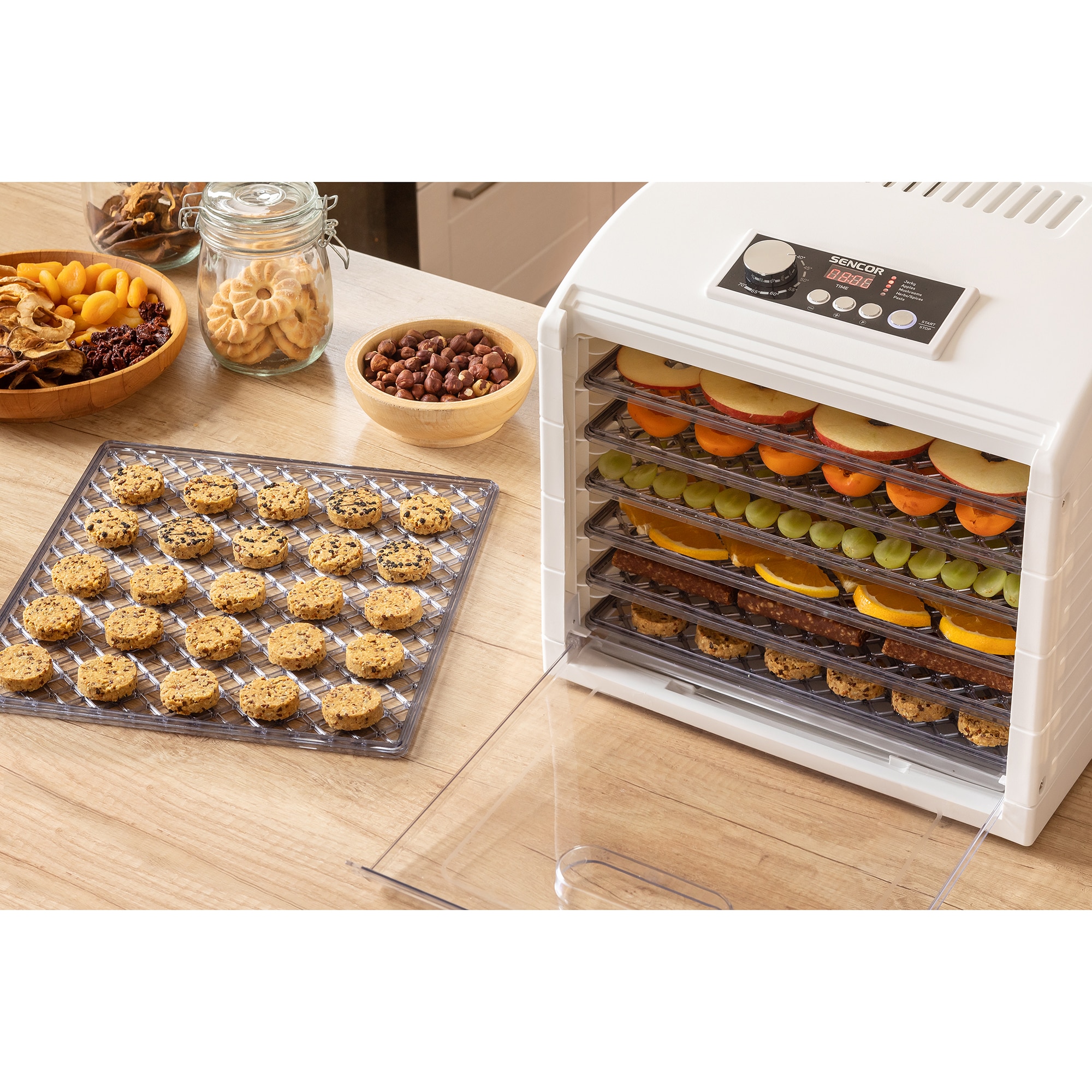 Sencor SFD 6500WH Aszalógép, 6 szita, Automatikus kikapcsolás, 500W ...