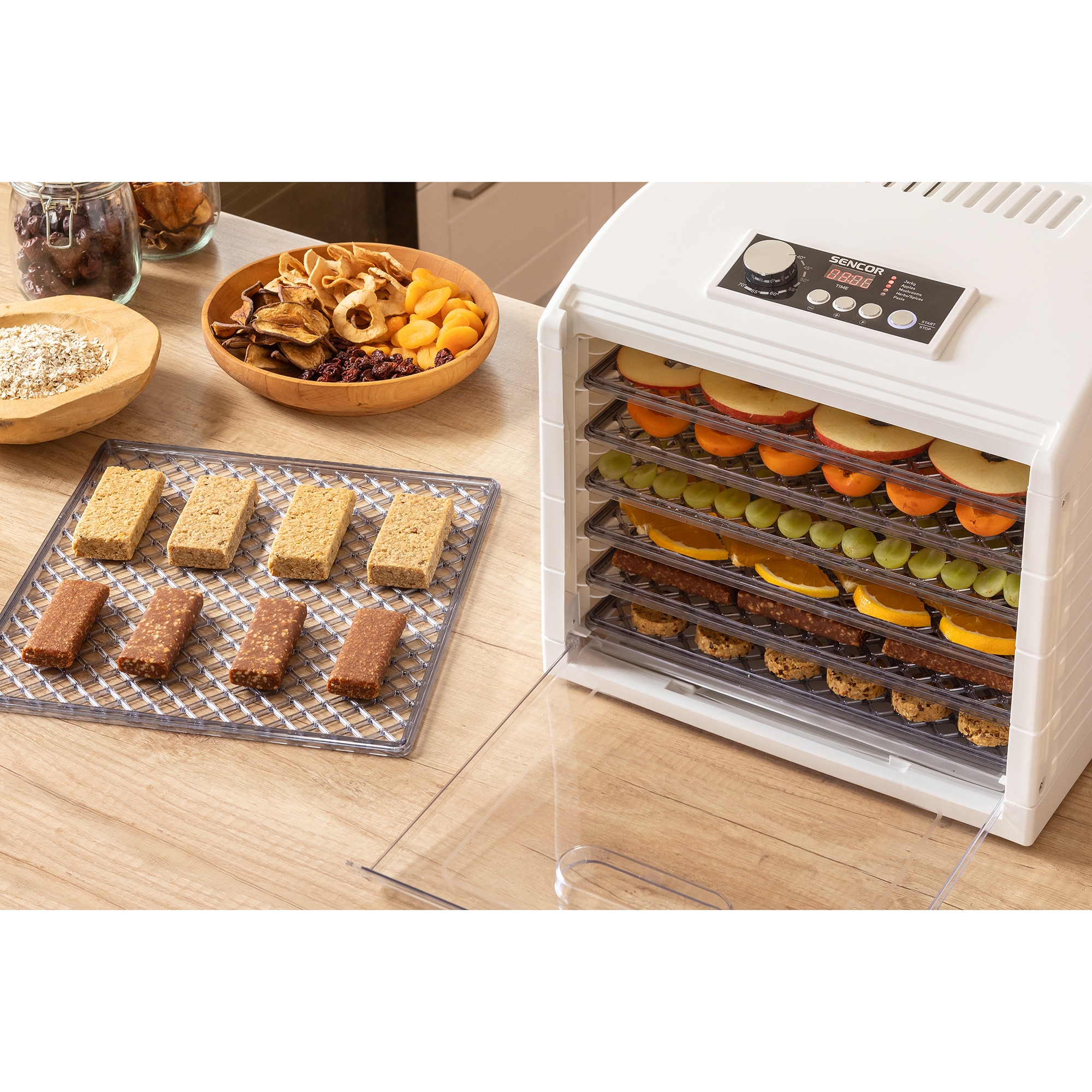 Deshidrator Sencor, 500W, 6 tavi, timer, programe prestetate, 35-70°C ...