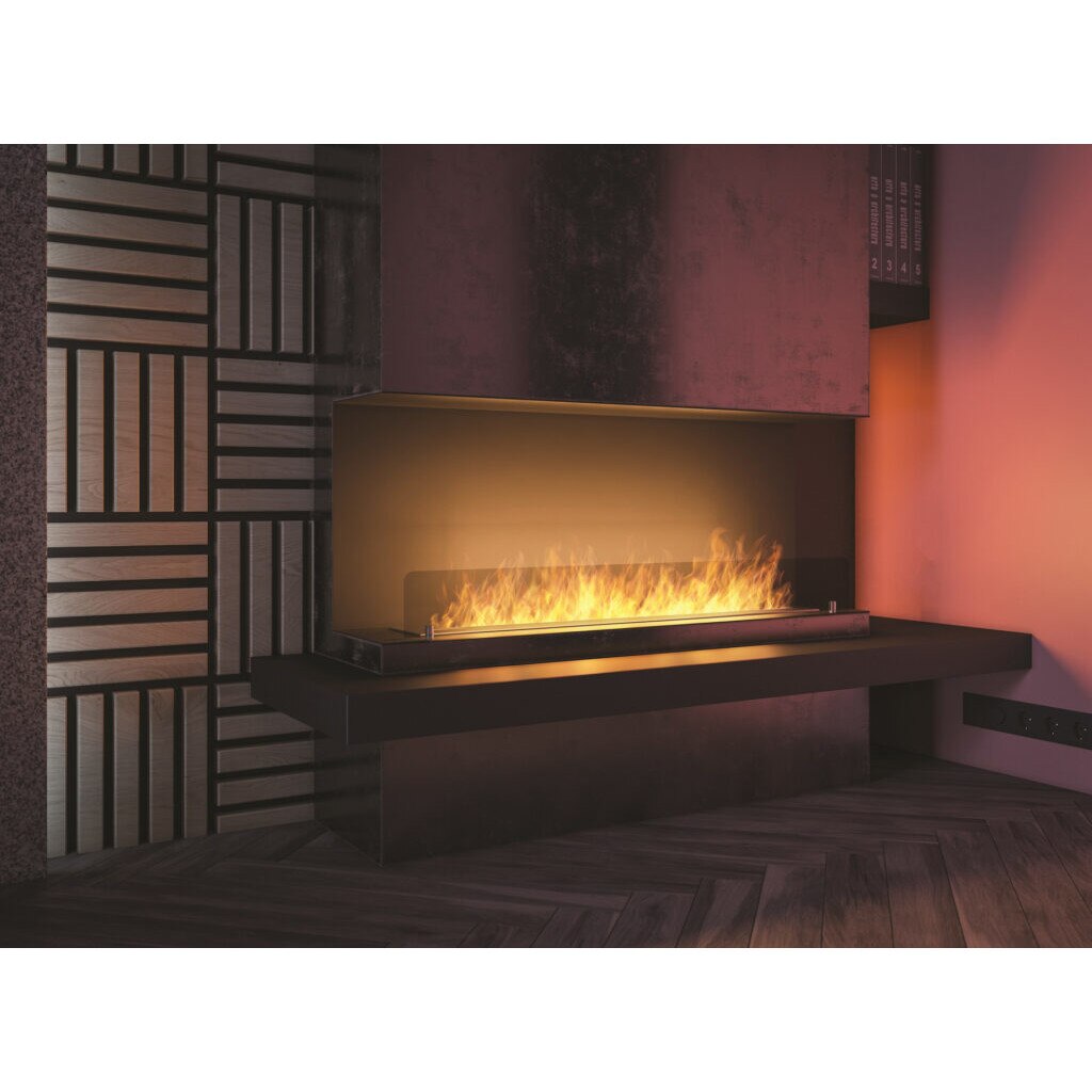 Semineu InFire Inside C1200V1, cu Bioetanol, 1200 x 500 x 250 mm, central, Sticla de protectie ...