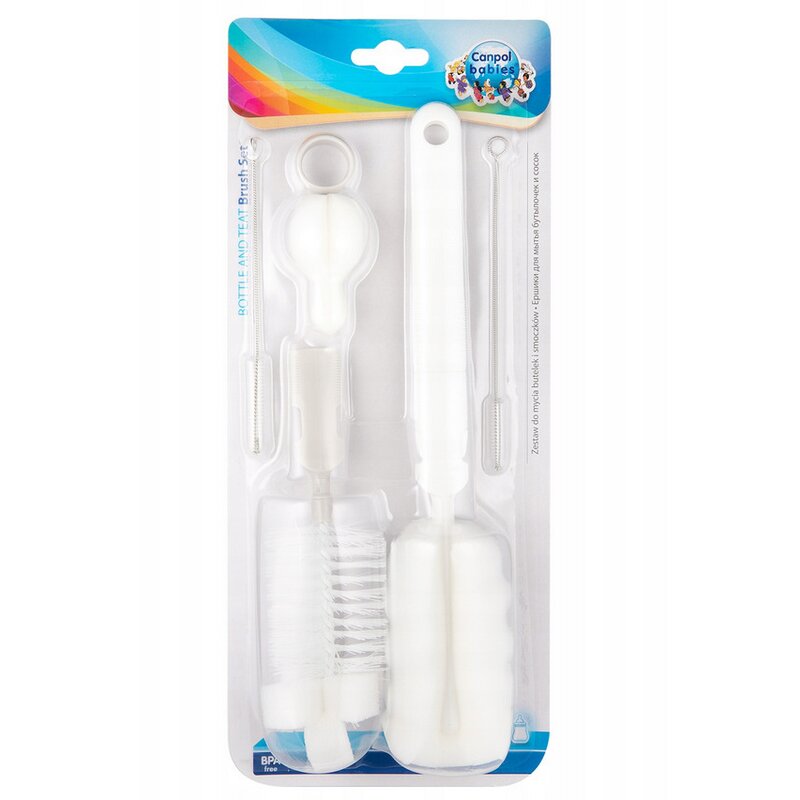 Set 5 perii pentru biberon si tetina, Canpol, alb, +0 luni - eMAG.ro