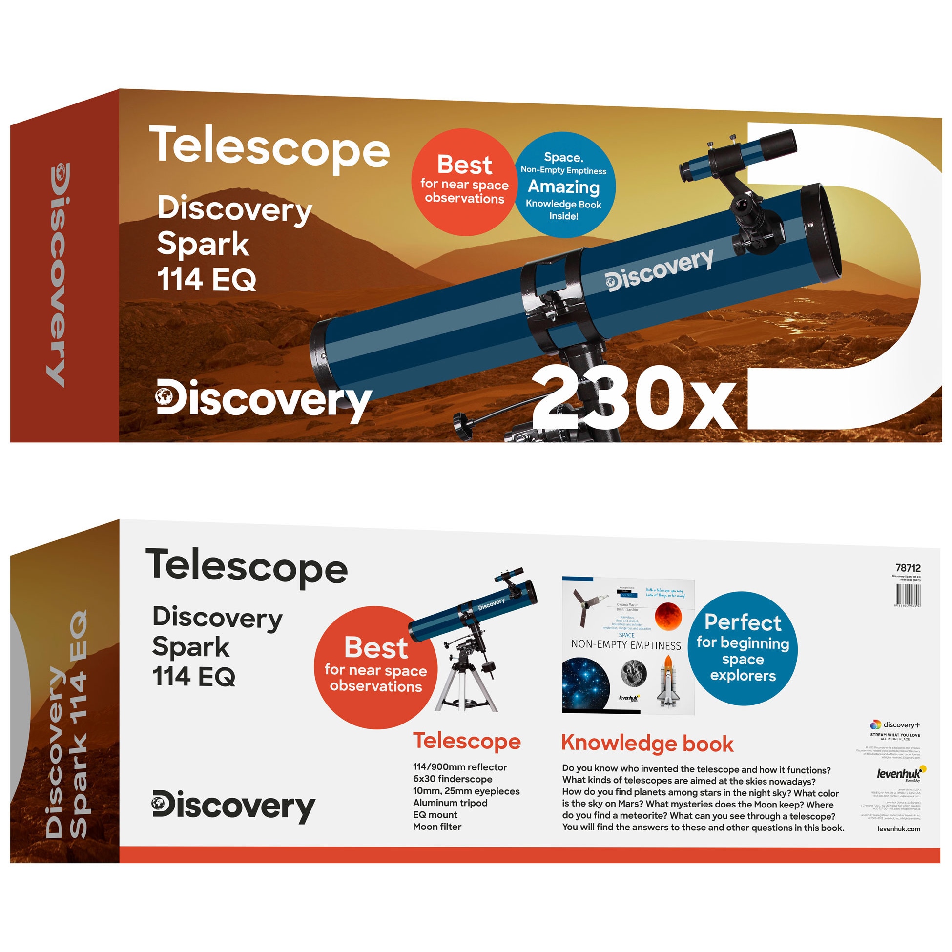 Telescop Discovery Spark 114 EQ set cu carte - eMAG.ro