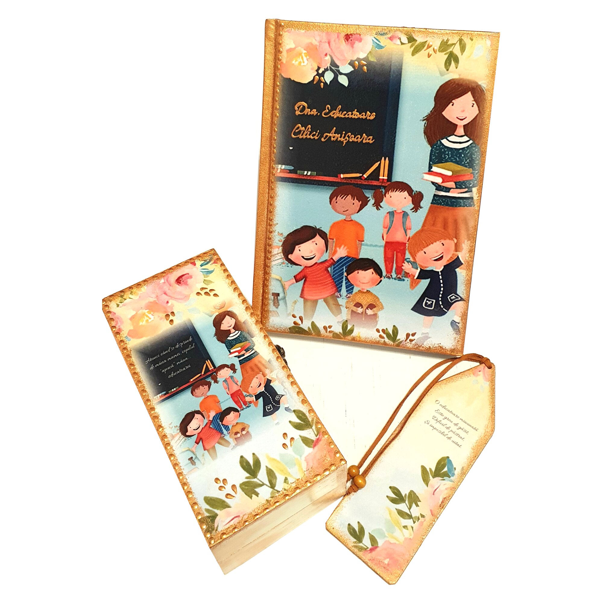 Set personalizat pentru doamna educatoare / invatatoare, format din ...