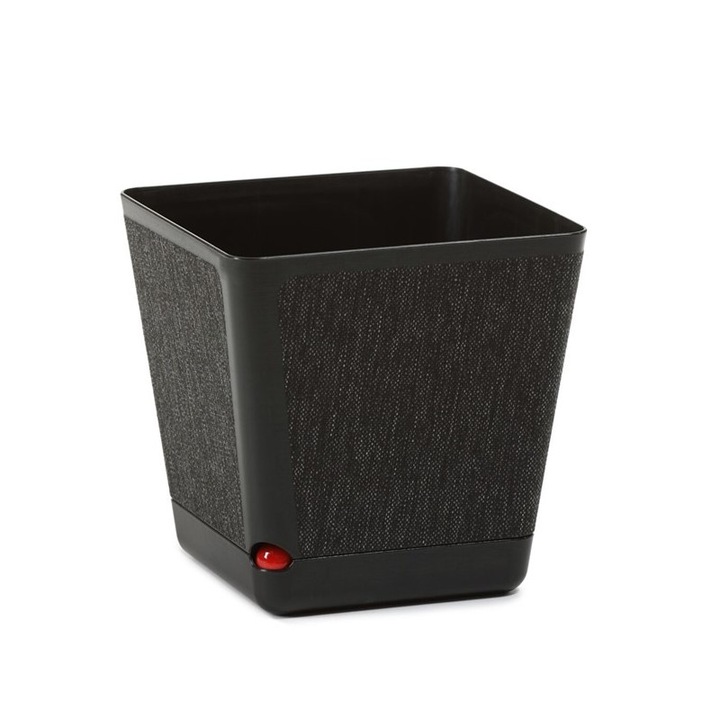 Ghiveci de flori, Lamela, Plastic, 30 x 30 cm, Negru - eMAG.ro