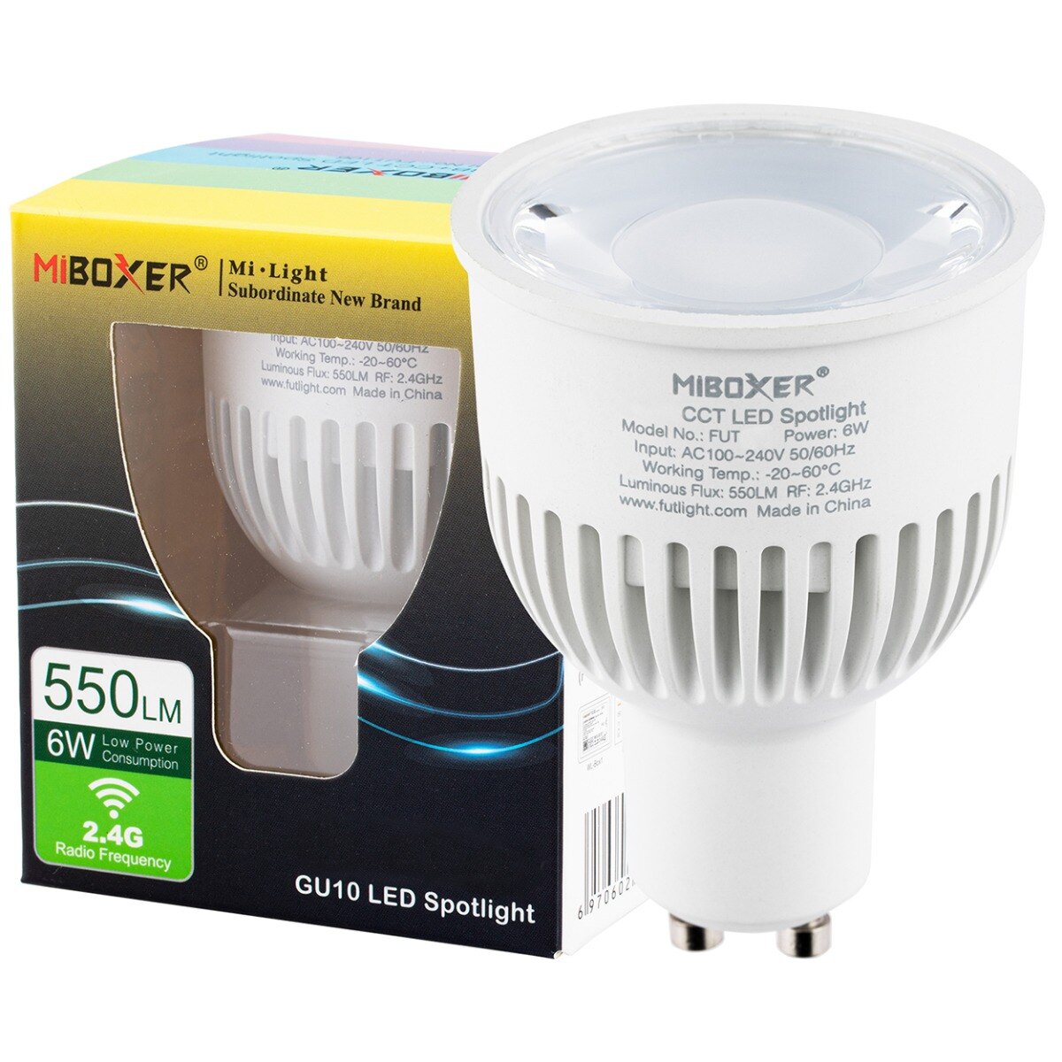 Bec LED Mi-Light, Wi-Fi/SMART, GU10, 6W, 550lm, 2700K - 6500K - eMAG.ro