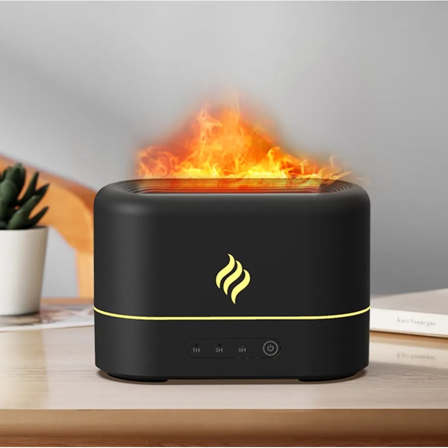 Difuzor aromaterapie si umidificator, cu efect de flacara, lumina ...