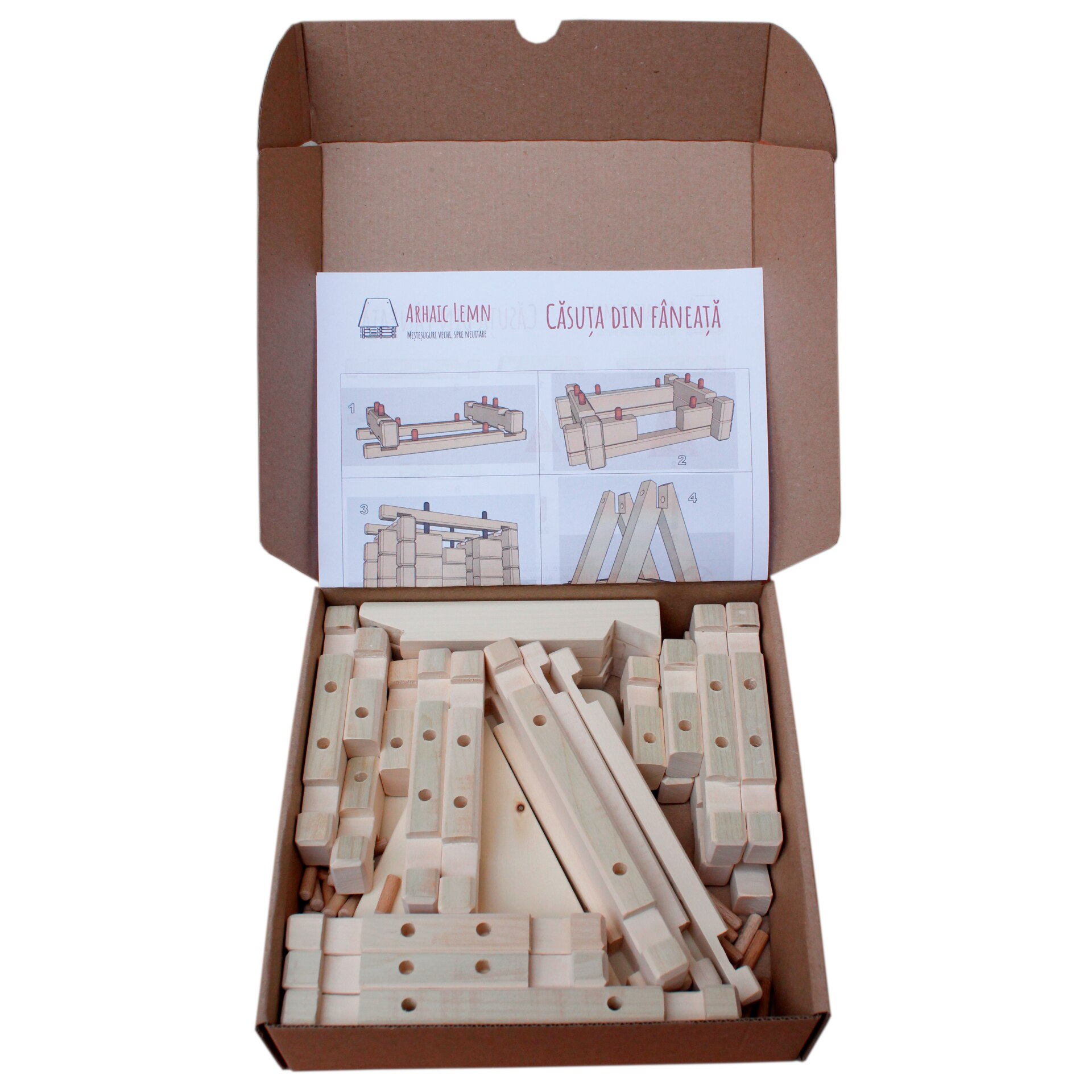 Set de construit, Casuta din Faneata, Macheta Casa Traditionala, 31 ...