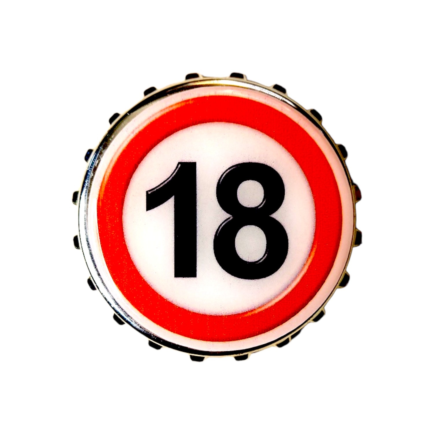 Magnet cu desfacator sticle pentru bere, numar 18, 8 x 8 x 2 cm - eMAG.ro