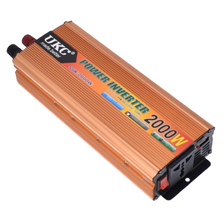 Invertor de tensiune, UKC, 12V – 220V, putere 2000W, Conectare la bricheta sau la baterie auto ...