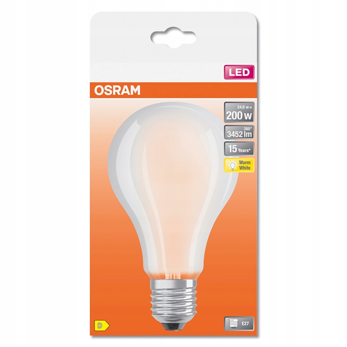 Bec LED, Osram, E27, A60, 24W = 200W, 3452lm, 2700K, Alb Cald - eMAG.ro