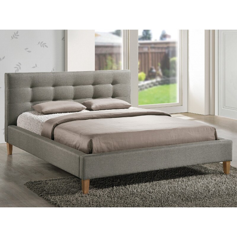 Pat tapitat, Signal, 160 x 200 cm, Lemn, Gri - eMAG.ro