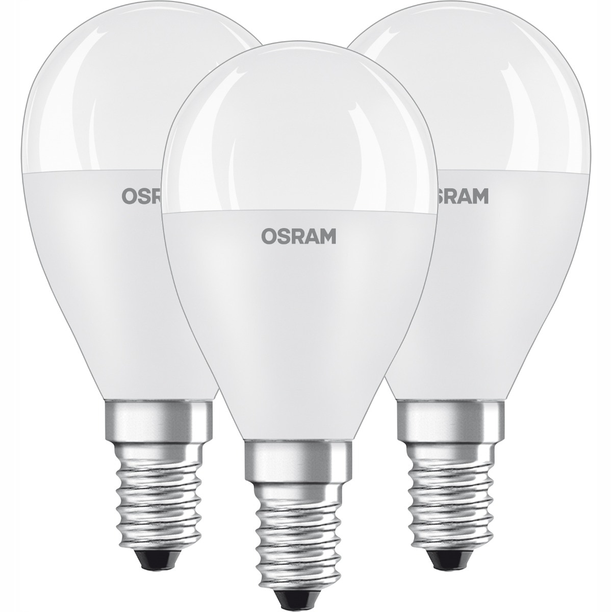 Set 3 Becuri LED, Osram, E14, P45, 7W = 60W, 4000K, Alb Neutru - eMAG.ro