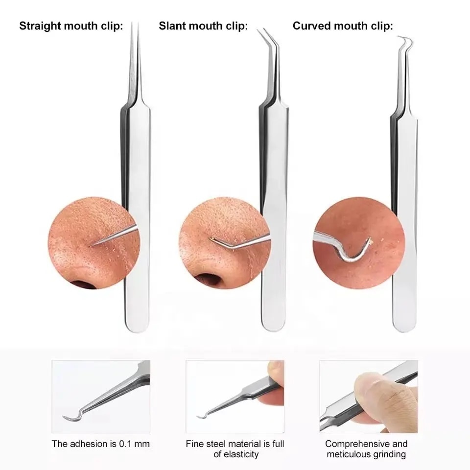 Set 7 pensete pentru extractie puncte negre, comedoane, acnee ...