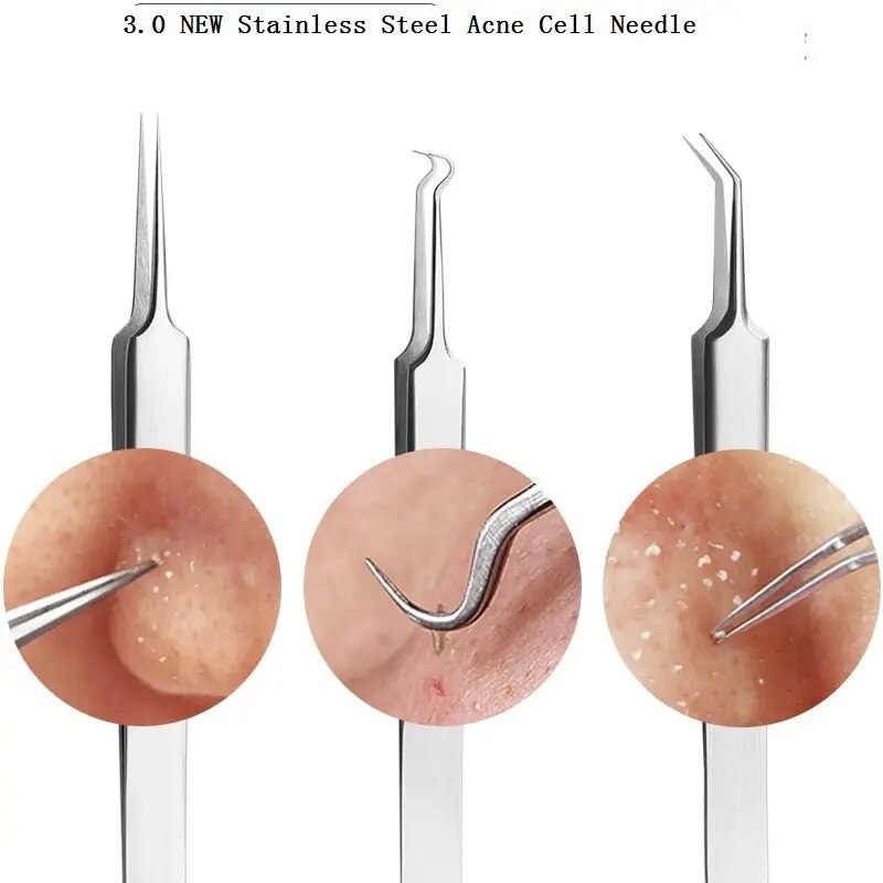 Set 8 pensete pentru extractie puncte negre, comedoane, acnee ...