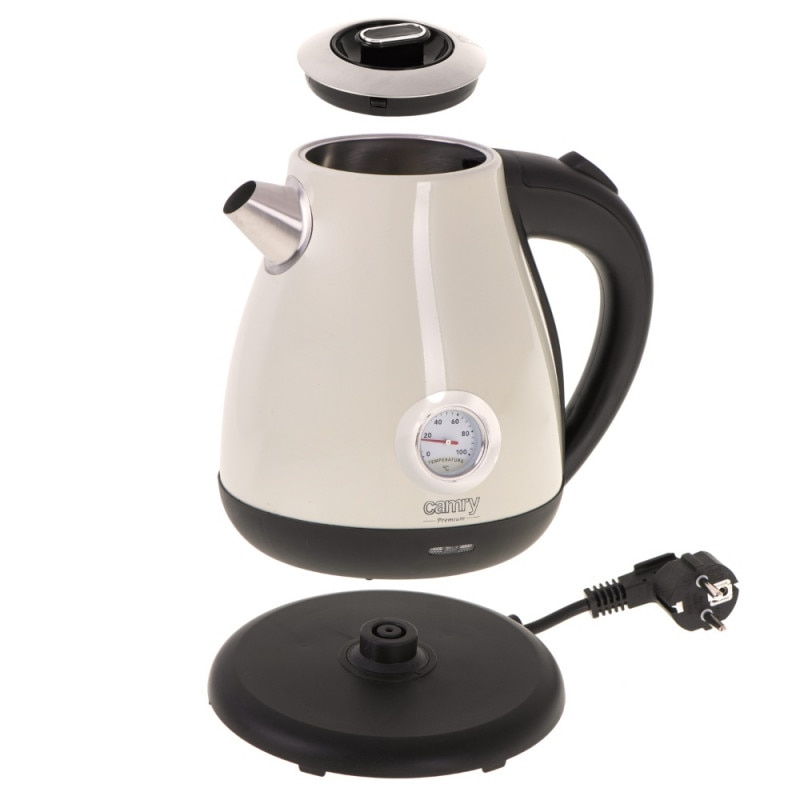 Fierbator electric Camry CR 1344, 2200W, 1,7 litri, Termometru, Filtru ...