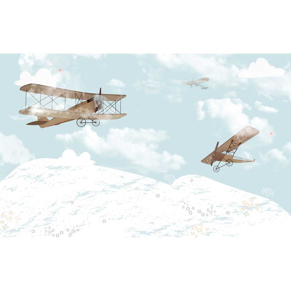 Tablou pentru copii - Avioane, Panza, 130 x 95 cm, Multicolor - eMAG.ro