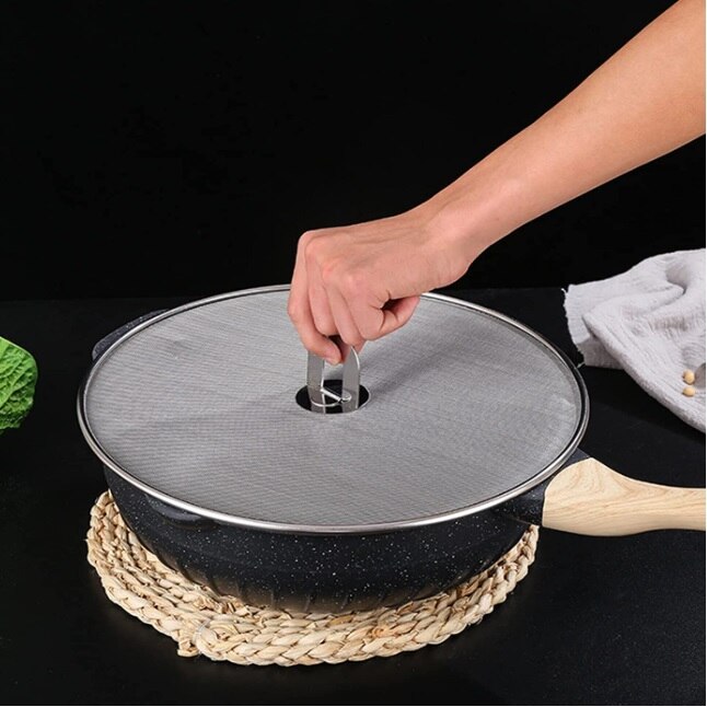 Capac antistropire din inox, 33cm, tesatura din plasa metalica extra ...