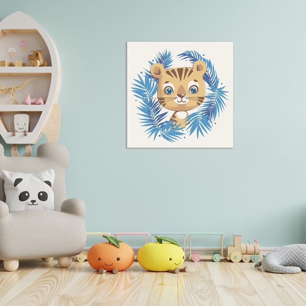 Tablou camera copilului, Panza, Tigru, 80x80cm, Multicolor - eMAG.ro
