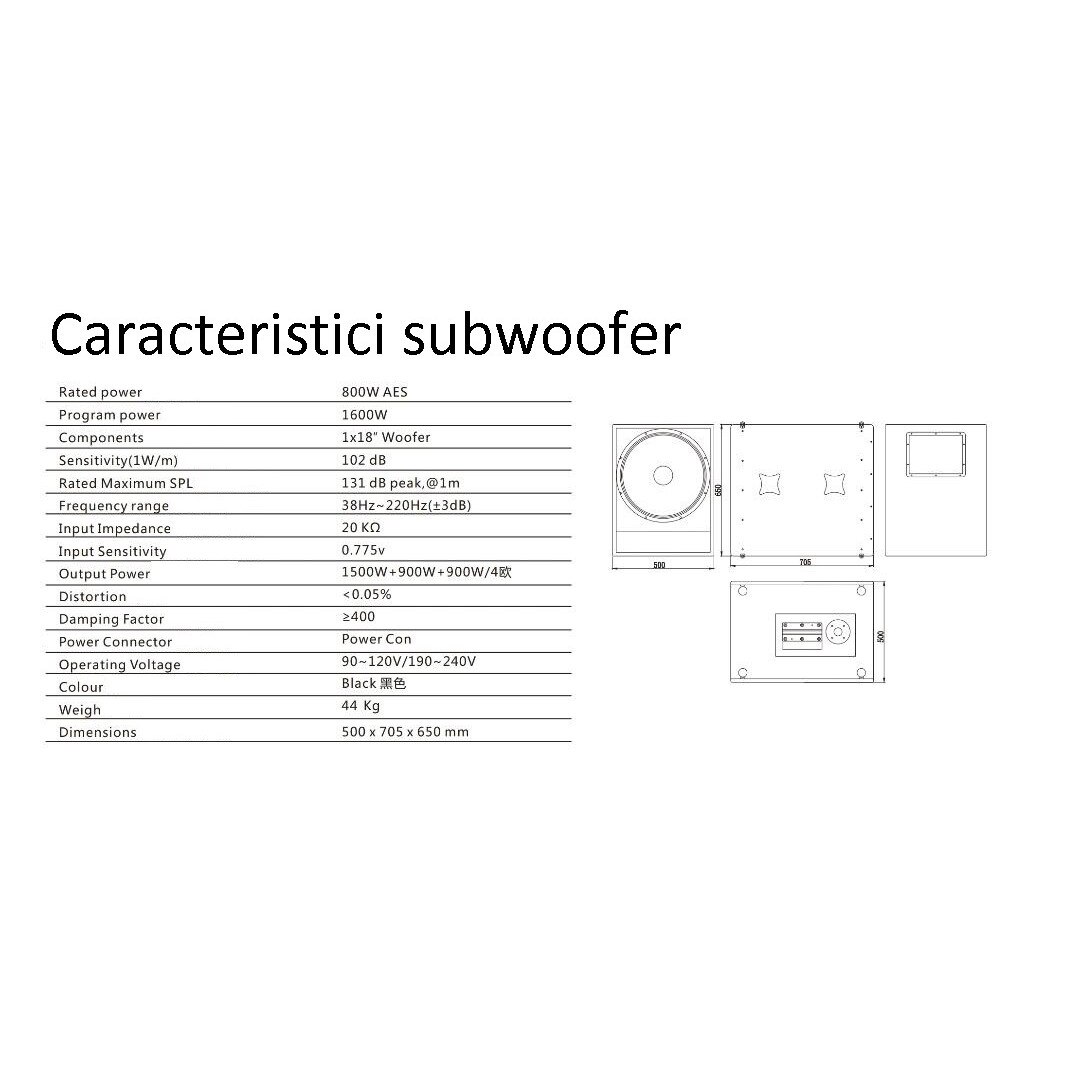 Sistem audio profesional complet 3600w Rms format din 2 sub si 4 top in ...