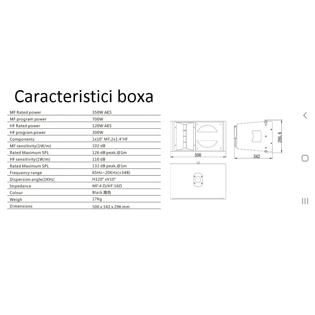 Sistem audio profesional complet 3600w Rms format din 2 sub si 4 top in ...