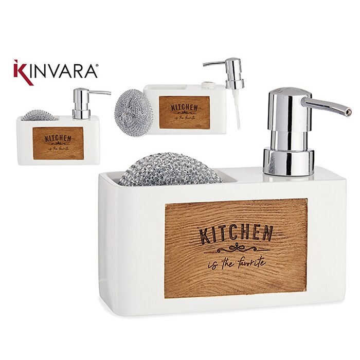 Dispenser detergent lichid cu suport burete, Kinvara, burete sarma ...