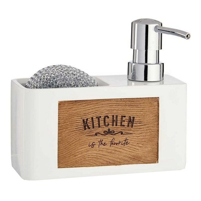 Dispenser detergent lichid cu suport burete, Kinvara, burete sarma ...