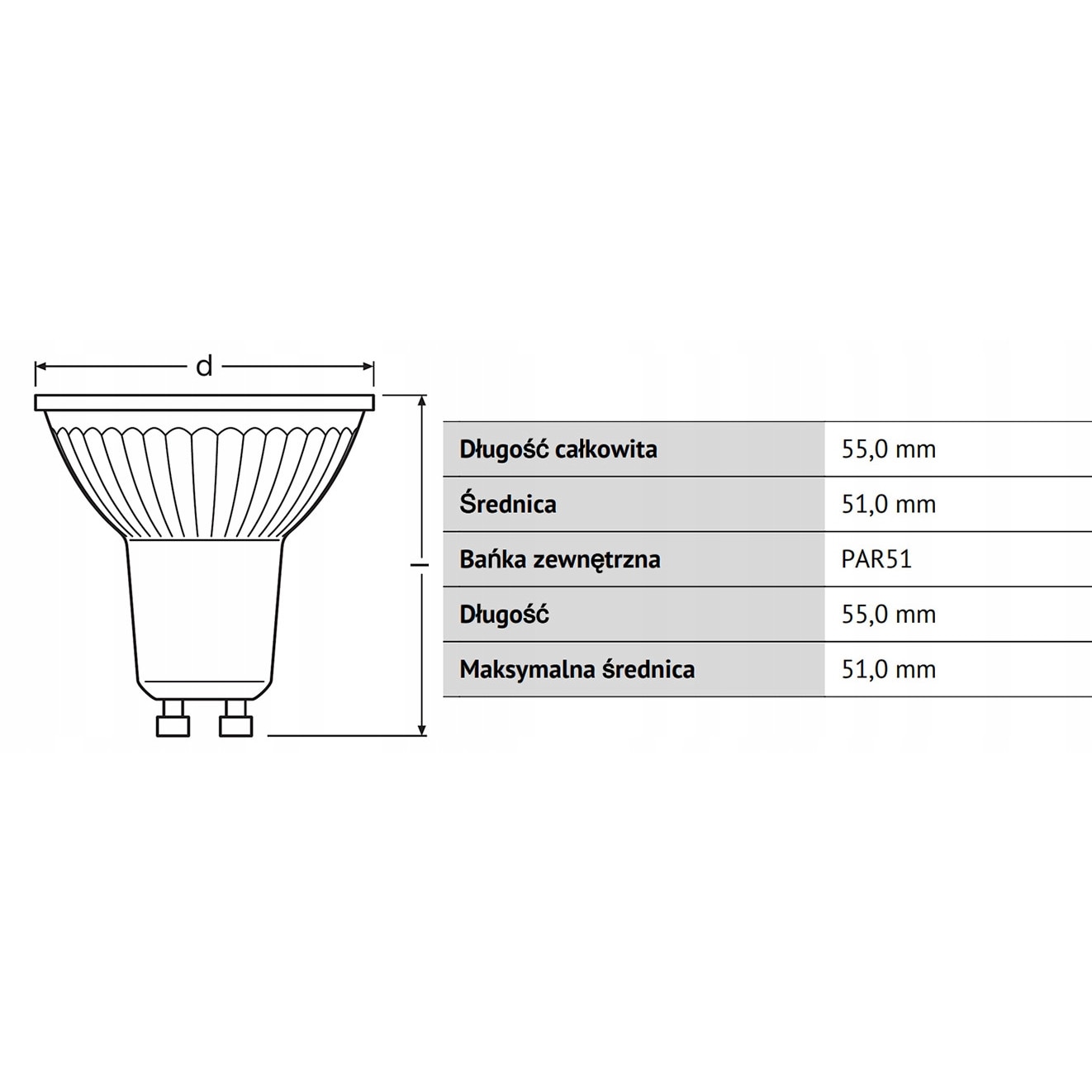 Bec economic LED, Osram, GU10, 3.7 W, 3000K, 230 lm, 51 x 55 mm, Alb ...
