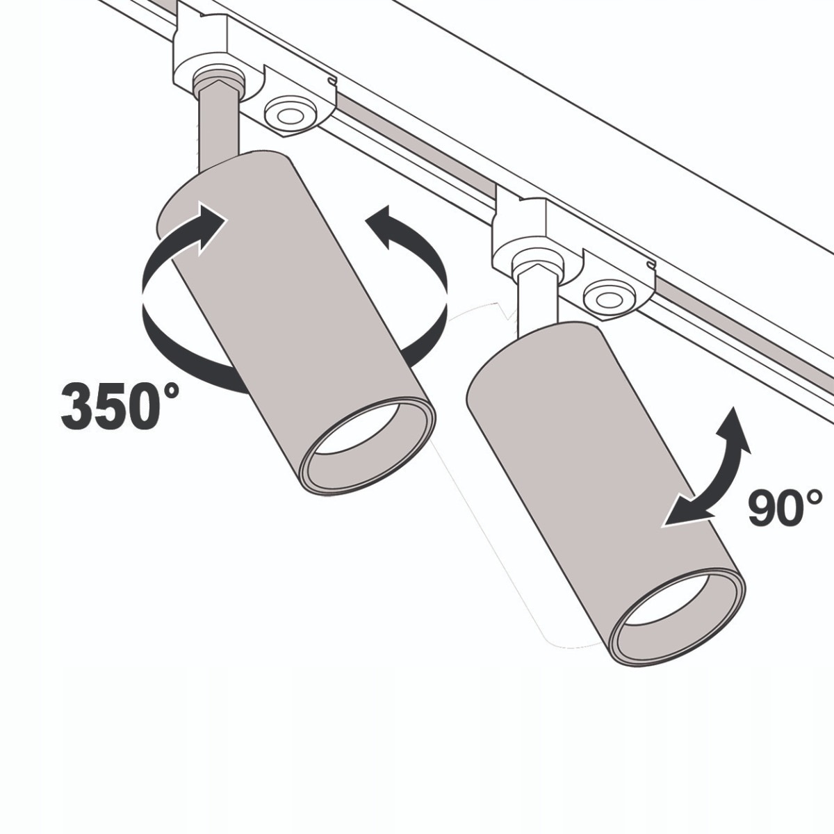 Set Sina 2m cu 6 Spoturi GU10 LED, Lumiled, Aluminiu, 10x6 cm, Negru ...