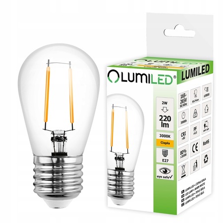 Bec LED E27, Osram, ST45 2W, 3000K - eMAG.ro