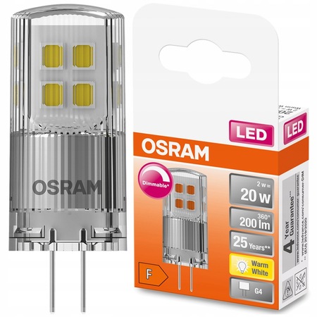 Bec capsule LED Osram, G4, 2W = 20W, 200lm, 2700K, alb cald - eMAG.ro
