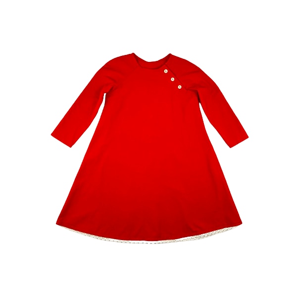 Rochie din bumbac, rosu aprins, 4 ani, 104 cm - eMAG.ro