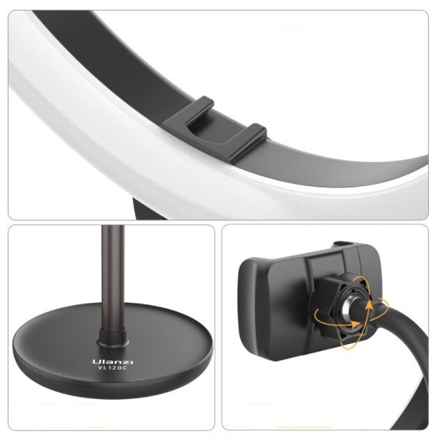 KIT Desktop Ring Light LED Ulanzi VL120C cu suport lampa si telecomanda ...