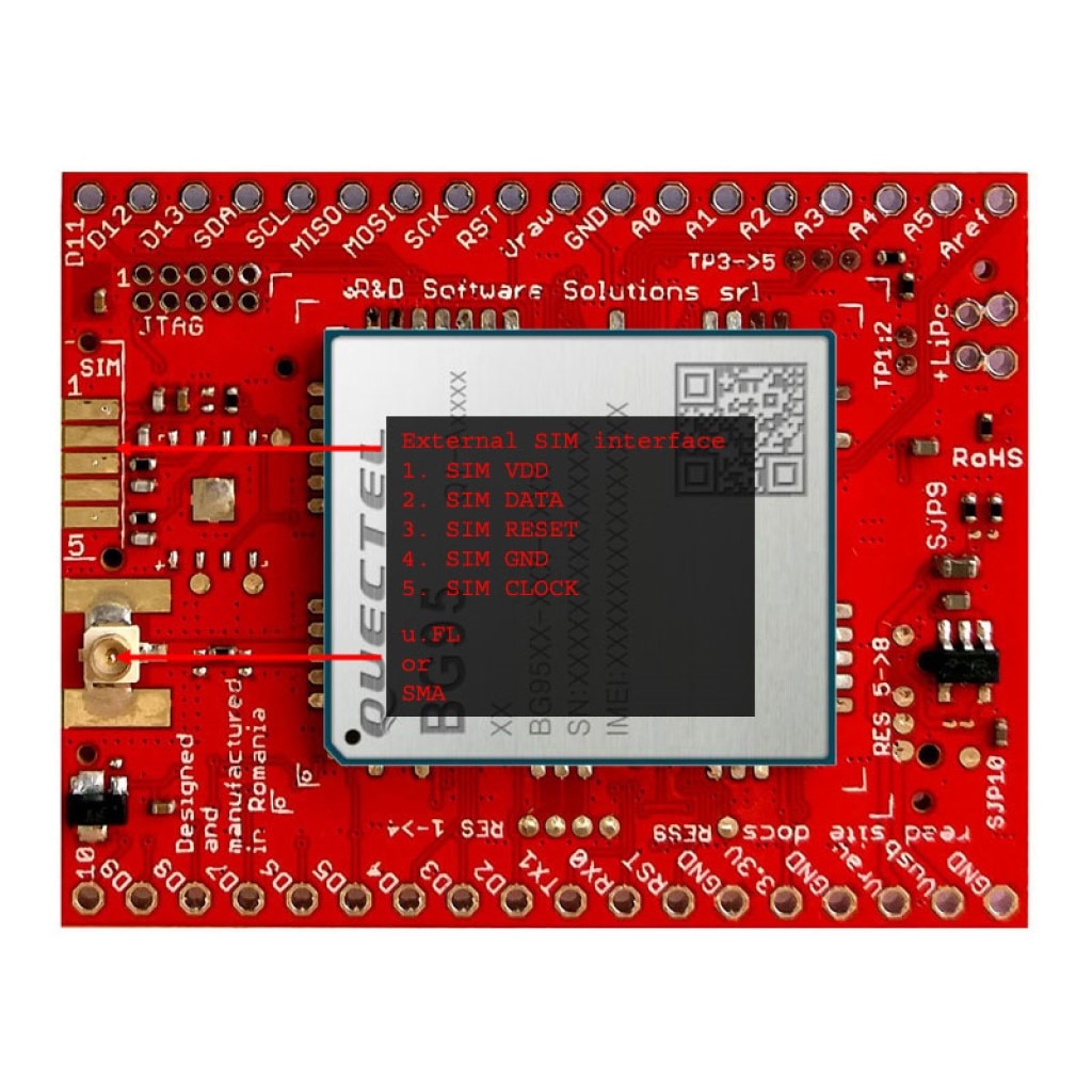 Modul IoT ARM0 + BG95-M3 - xyz-mIoT - shield placa dezvoltare AT ...