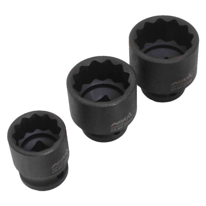Комплект ключове, Ударни, 12 ъгъла, 1/2" 14-32 мм, 5 части, Asta - eMAG.bg
