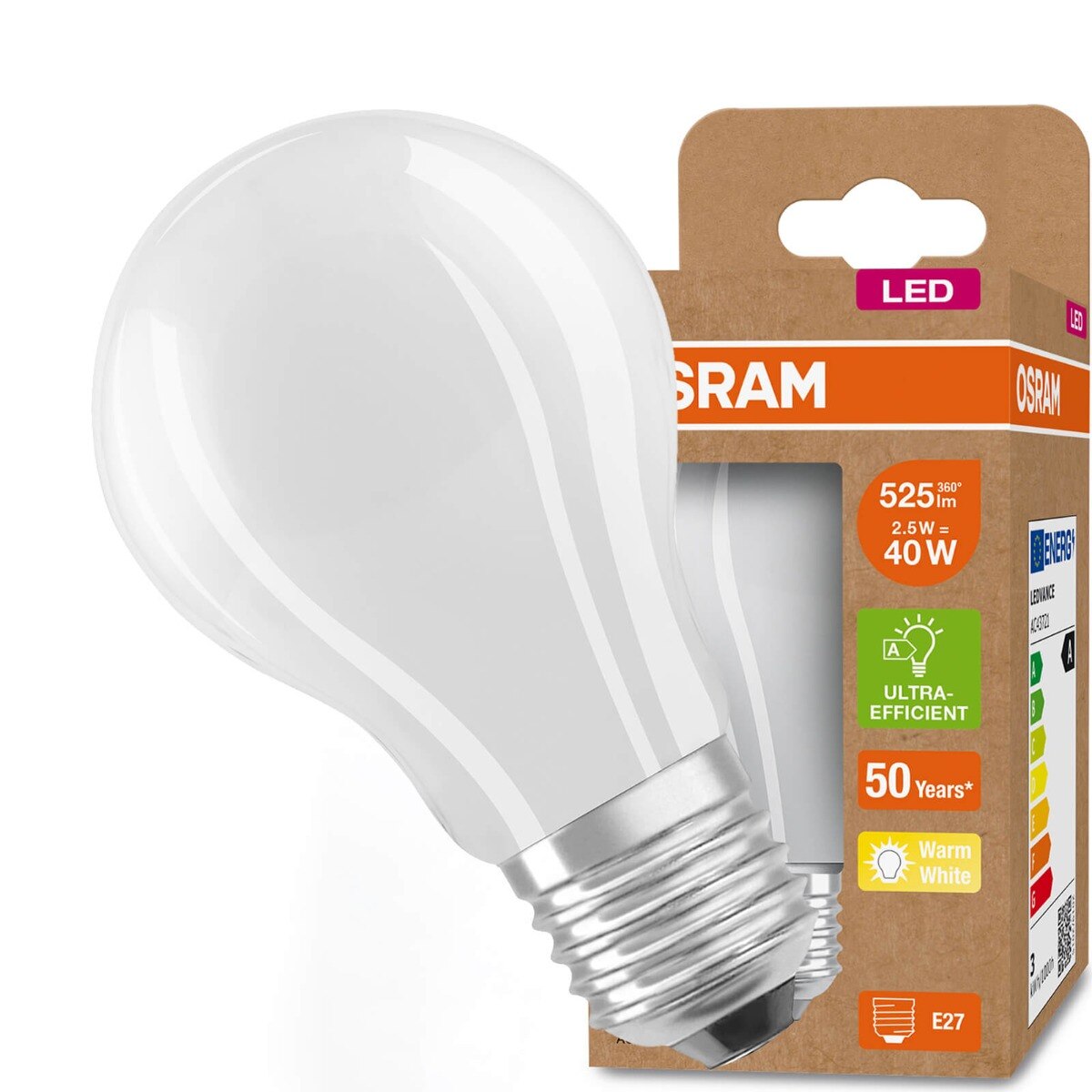 Bec LED, Osram, A60, E27, 2.5W, 3000K, 210lm, Alb - eMAG.ro