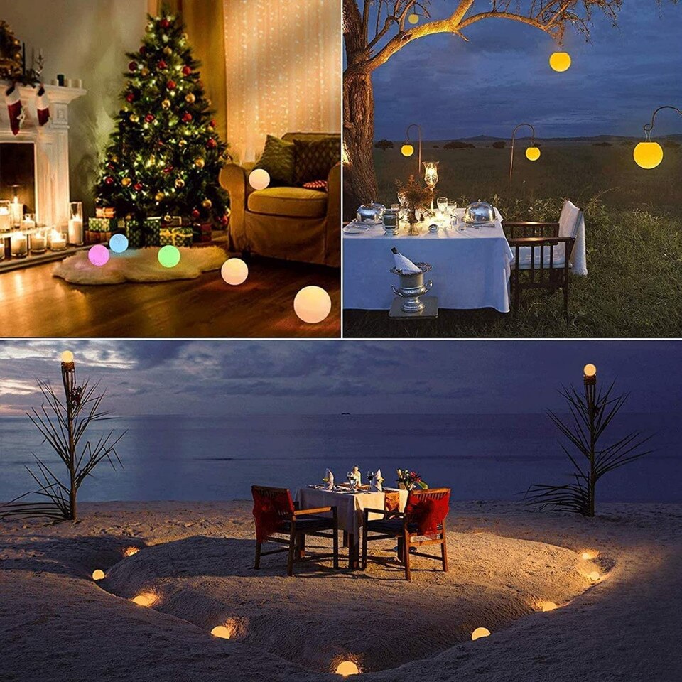 Felfújható LED labda távirányítóval úszómedencébe és kertbe, Ø40cm, M ...