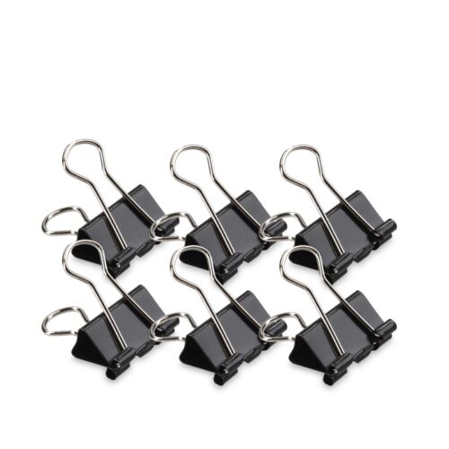 Set 50 Clipsuri pentru documente 19 mm, Kwmobile, Negru, Metal, 49442. ...