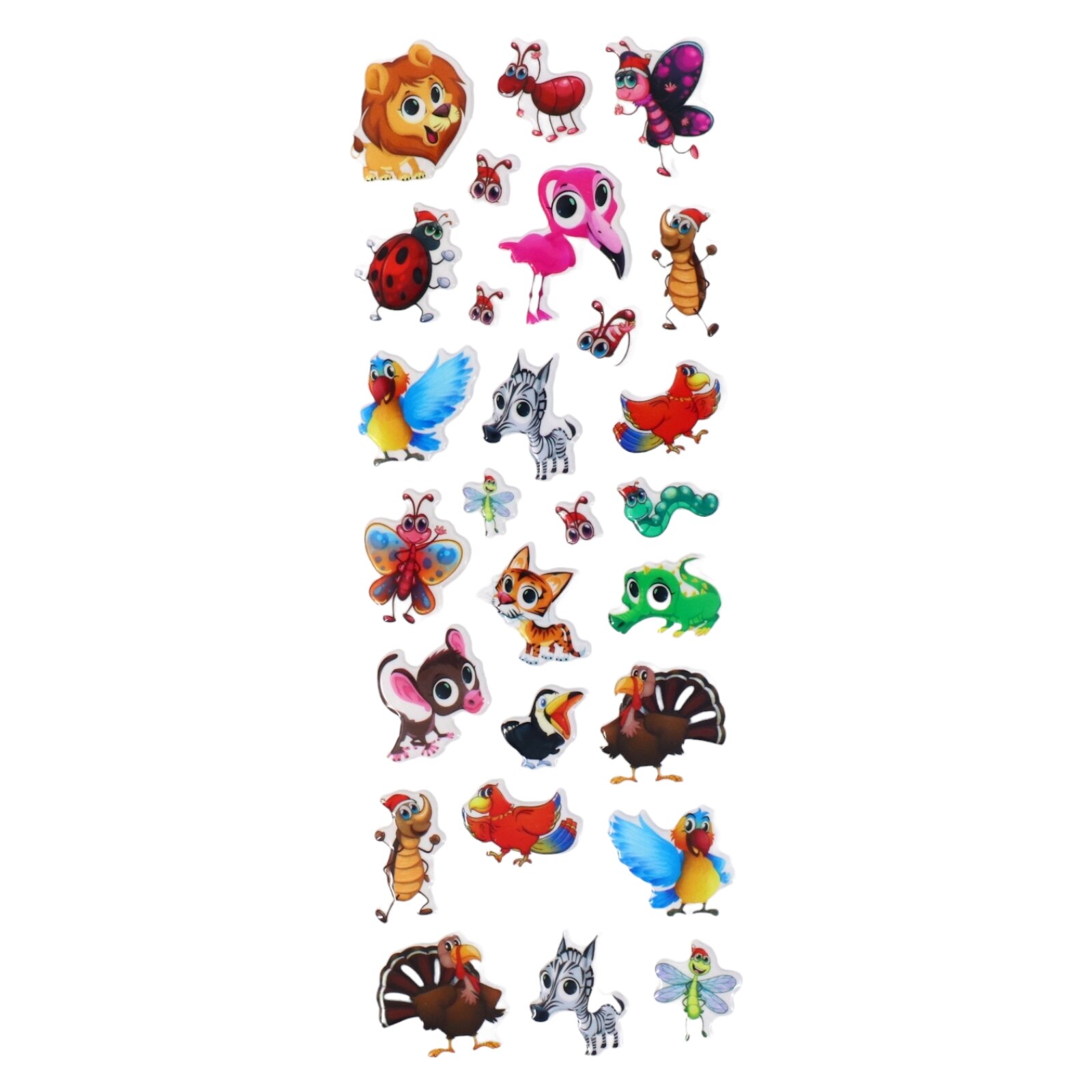 Set Sticker 3D pentru copii, Animale, 27 piese, LVA005, 1 - 2 cm ...