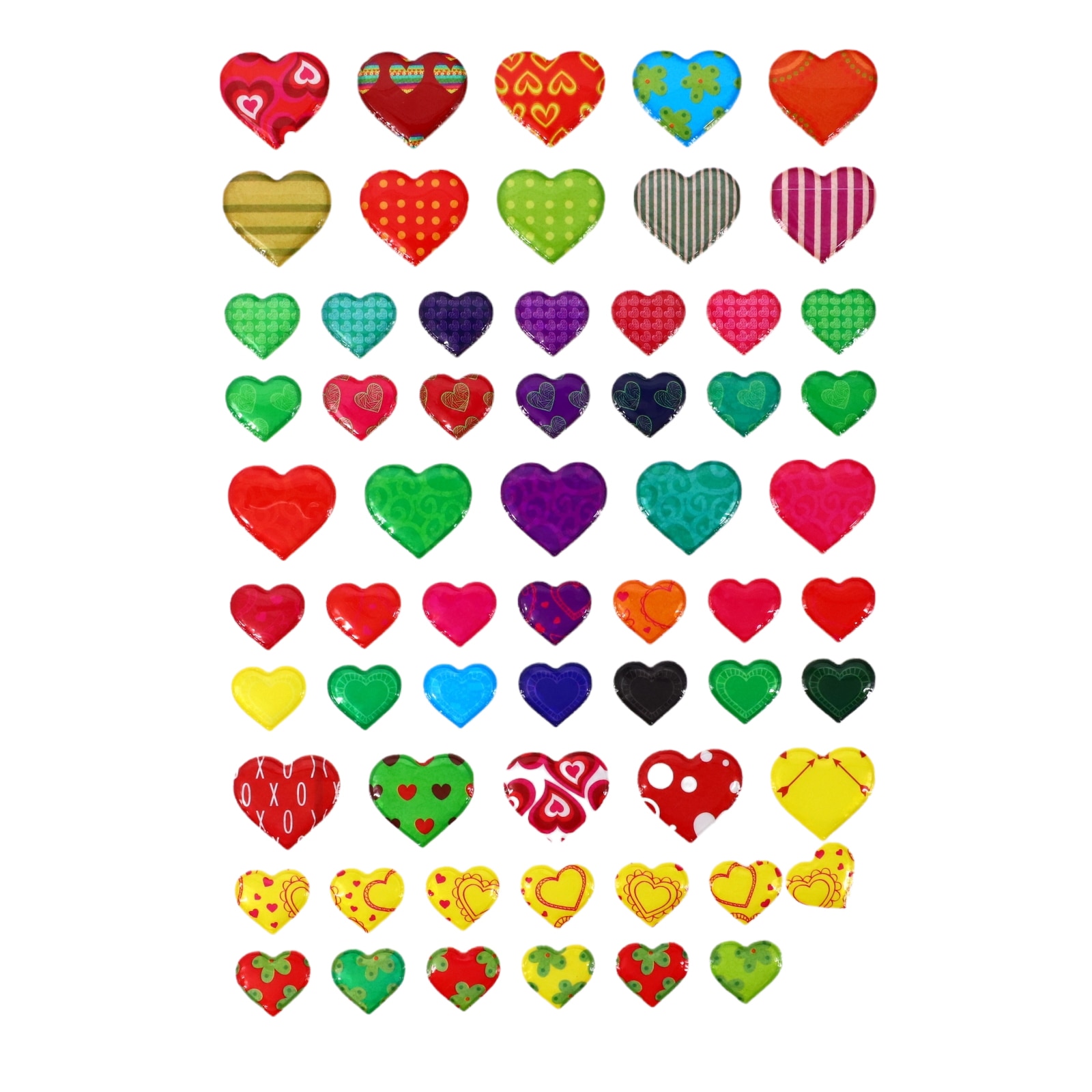 Set Sticker 3D pentru copii, Inimi, 61 piese, ALP078, 1 - 2.5 cm ...