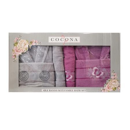 Set halate baie Cocona, broderie decorativa, 100% bumbac, 6 piese - 2 ...