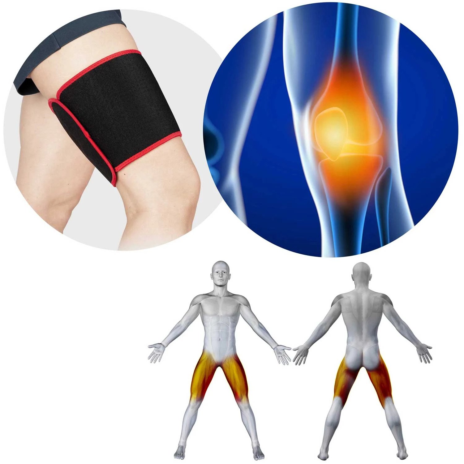 Protectie coapsa, flexibila, rezistenta, inchidere cu velcro, negru ...