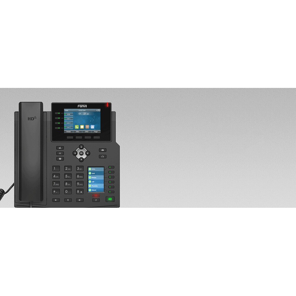 Telefon VoIP, Fanvil, 1000 Mbps PoE, Ecran LCD dublu - eMAG.ro