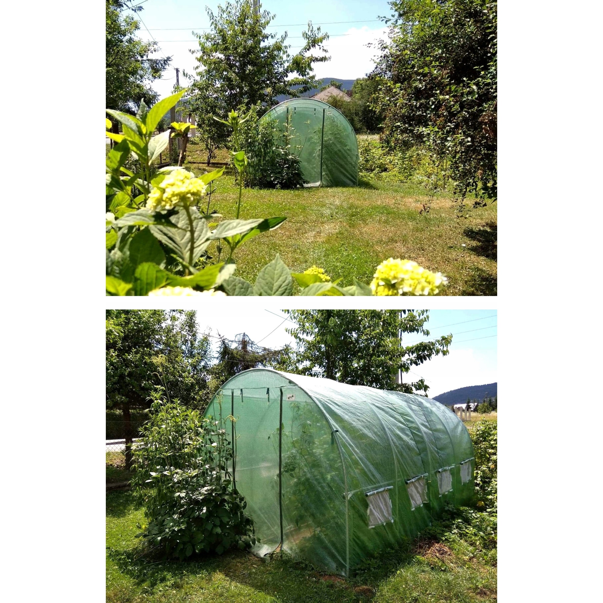 Sera de gradina, tip tunel cu cadru metalic, 300x600cm, verde, 18 mp ...