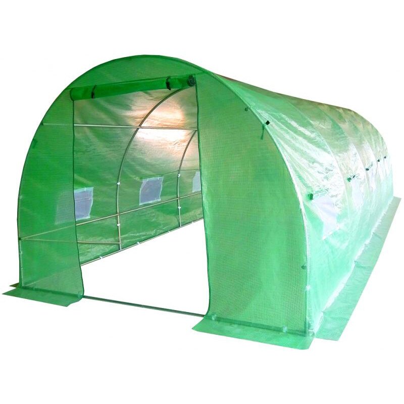 Sera de gradina, tip tunel cu cadru metalic, 300x600cm, verde, 18 mp ...
